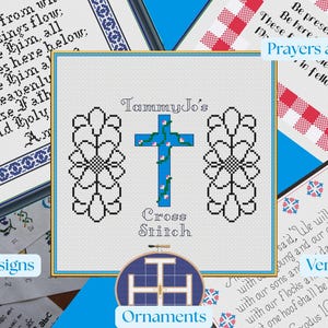Proverbs 3:5-6 Cross Stitch Pattern, Rose Vine Border. Digital Download ...