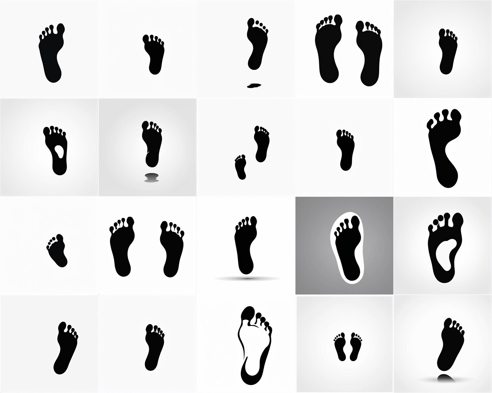 Footsteps of Life: Footprint Silhouette Collection - Etsy