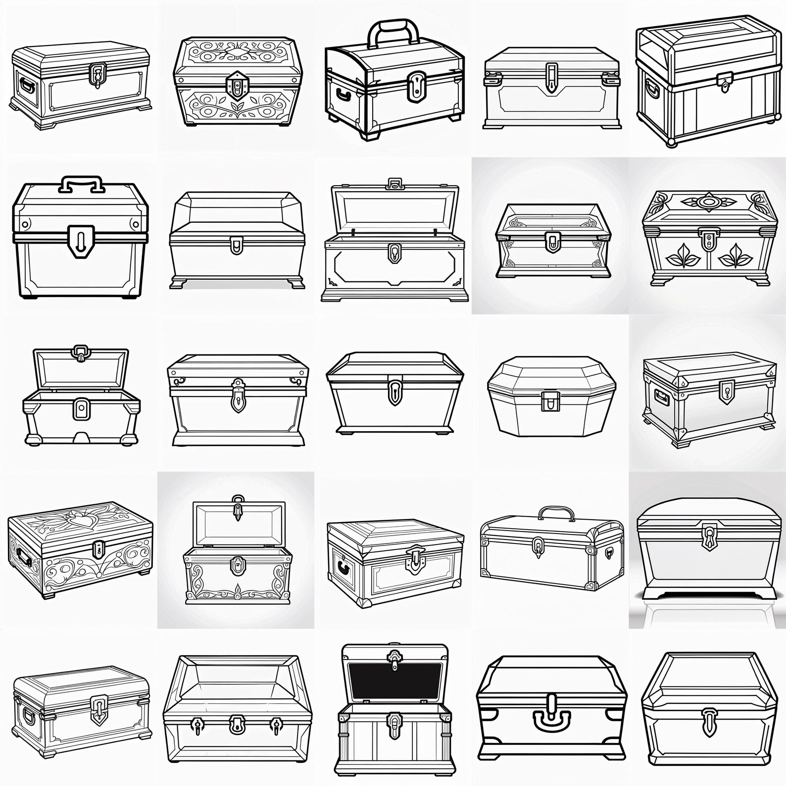 Treasure Chest SVG Bundle - Intricate Box and Chest Designs - Etsy