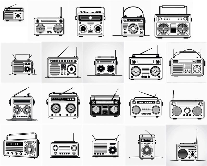 Vintage Radio SVG Bundle - Retro and Classic Music Designs - Etsy