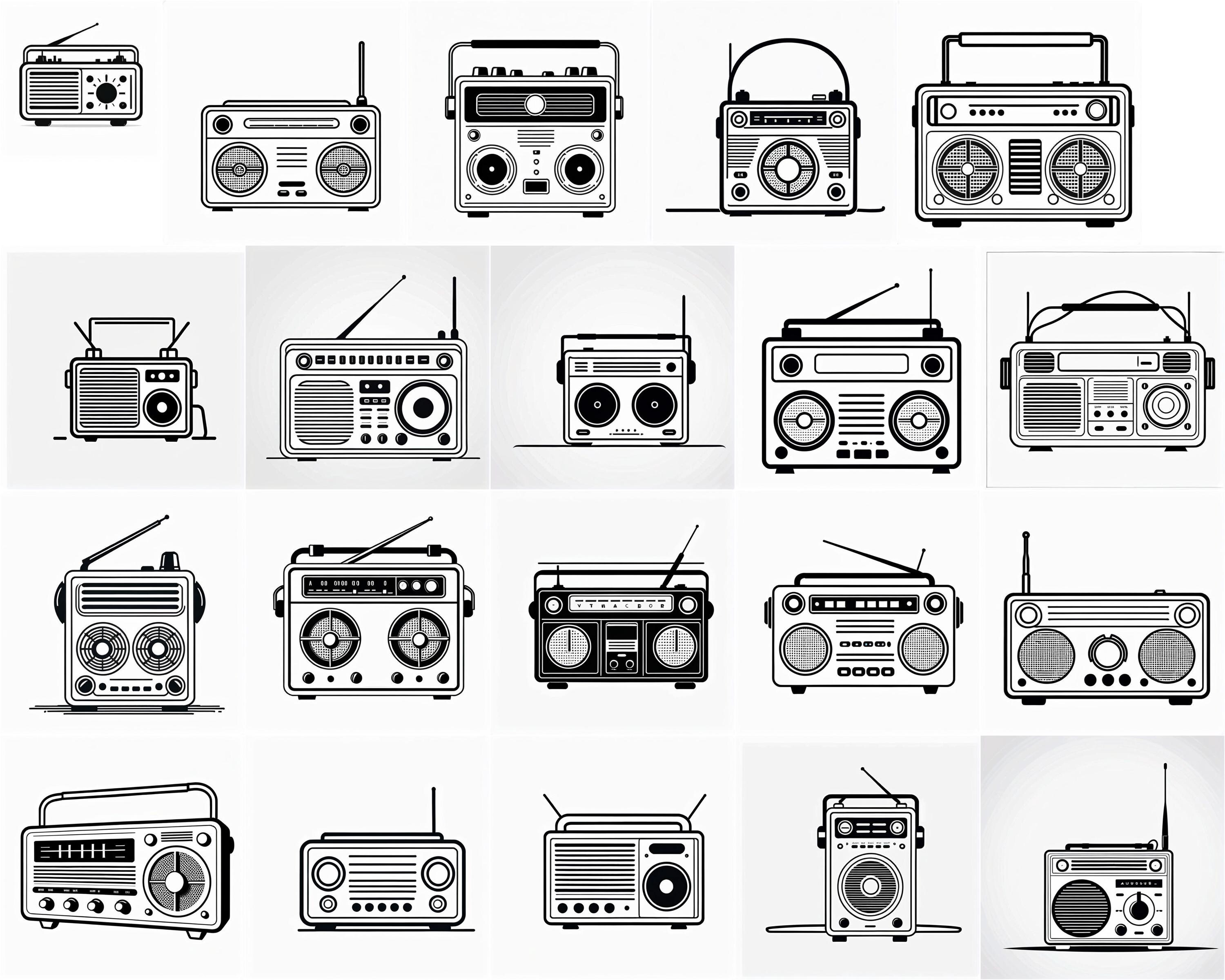 Vintage Radio SVG Bundle - Retro and Classic Music Designs - Etsy