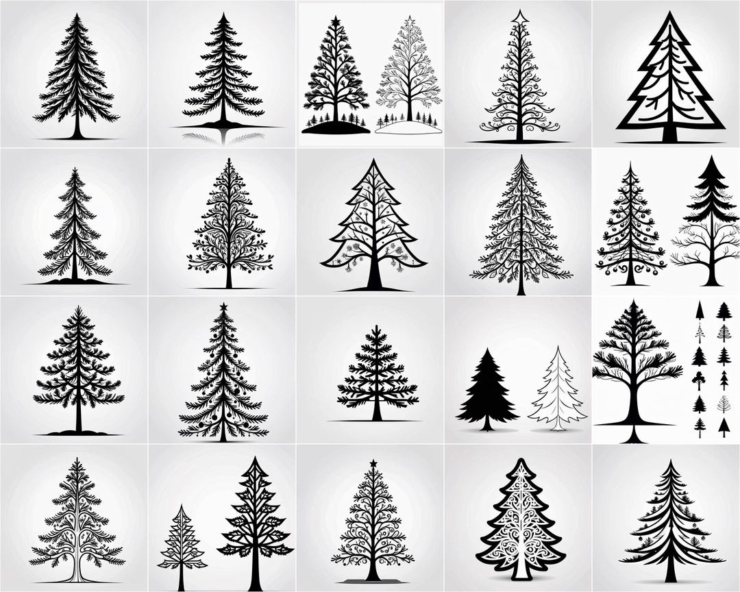 Evergreen Tree Silhouette SVG Bundle - 20 Timeless Designs - Etsy
