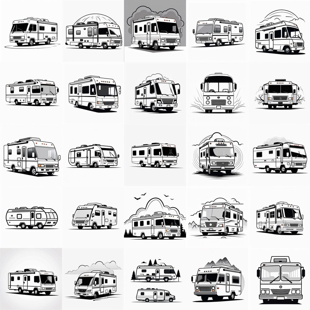 RV and Camper SVG Bundle - Adventure-ready Vehicle Designs - Etsy