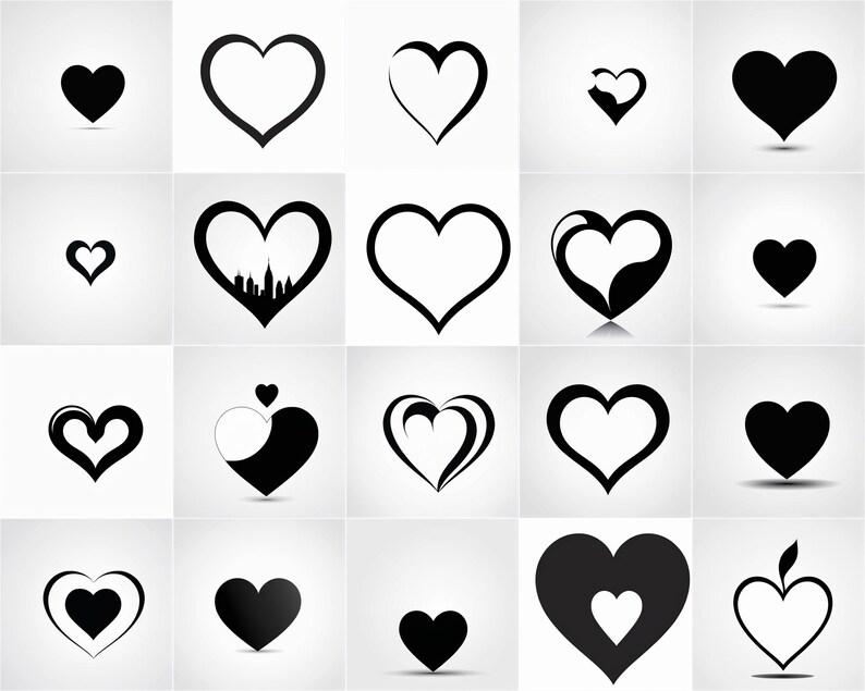 Hearts in Harmony:heart Silhouette Collection - Etsy