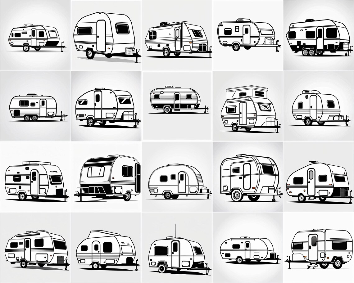 Camper and RV Silhouette SVG Bundle - Travel Trailer Designs - Etsy