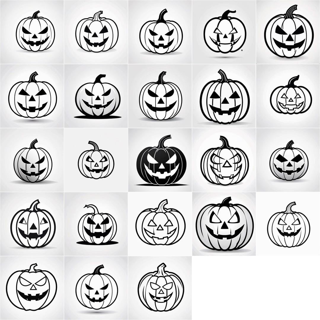 Jack-o'-lantern Pumpkin SVG Collection for Halloween Crafts - Etsy