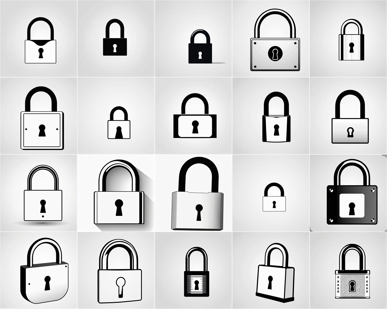 Security in Style: Lock Silhouettes for Protection-inspired Designs - Etsy