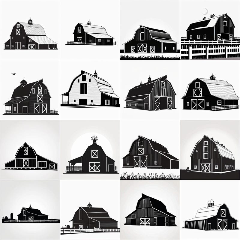 Barn Silhouette - Etsy