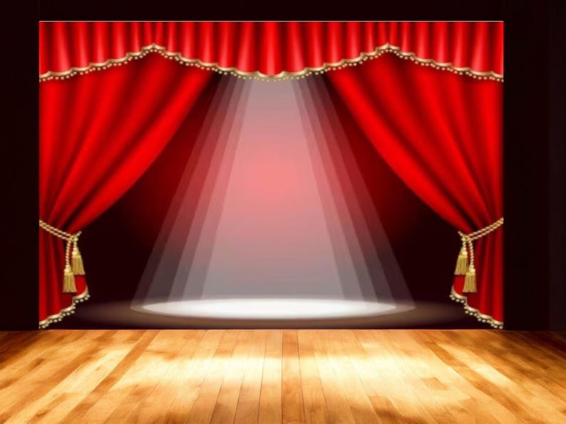 Red Carpet Stage Backdrop | Vinyl Theater Photography Prop | Movie ...