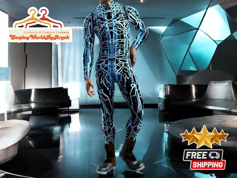 Men's Cyber Costume | Sci-fi Convention Bodysuit | Futuristic Event ...