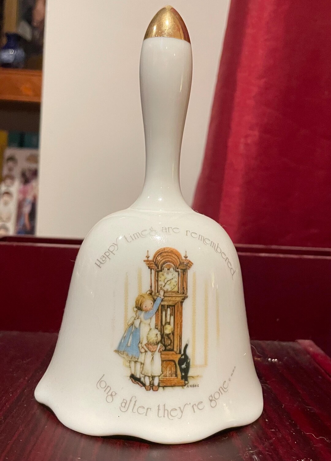 VINTAGE Holly Hobbie Porcelain Bell 16cm "happy Times Are Remembered ...