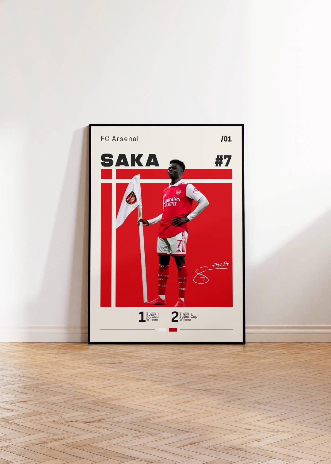 Bukayo Saka Poster, FC Arsenal Print, Bukayo Saka Fan Gift, Soccer ...