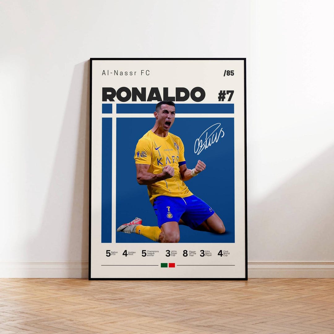Ronaldo Poster, Al-nassr FC Print, Ronaldo Fan Gift, Soccer Gifts ...