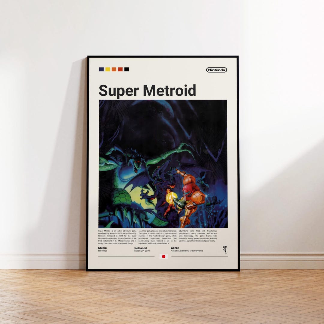 Super Metroid Poster, Gaming Room Poster, Super Metroid Fan Gift ...