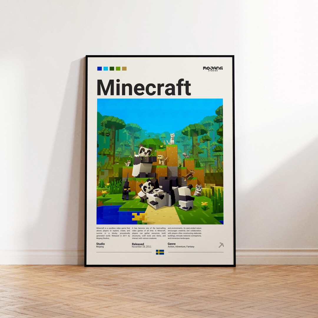 Minecraft Poster, Gaming Room Poster, Minecraft Fan Gift, Gaming Print ...