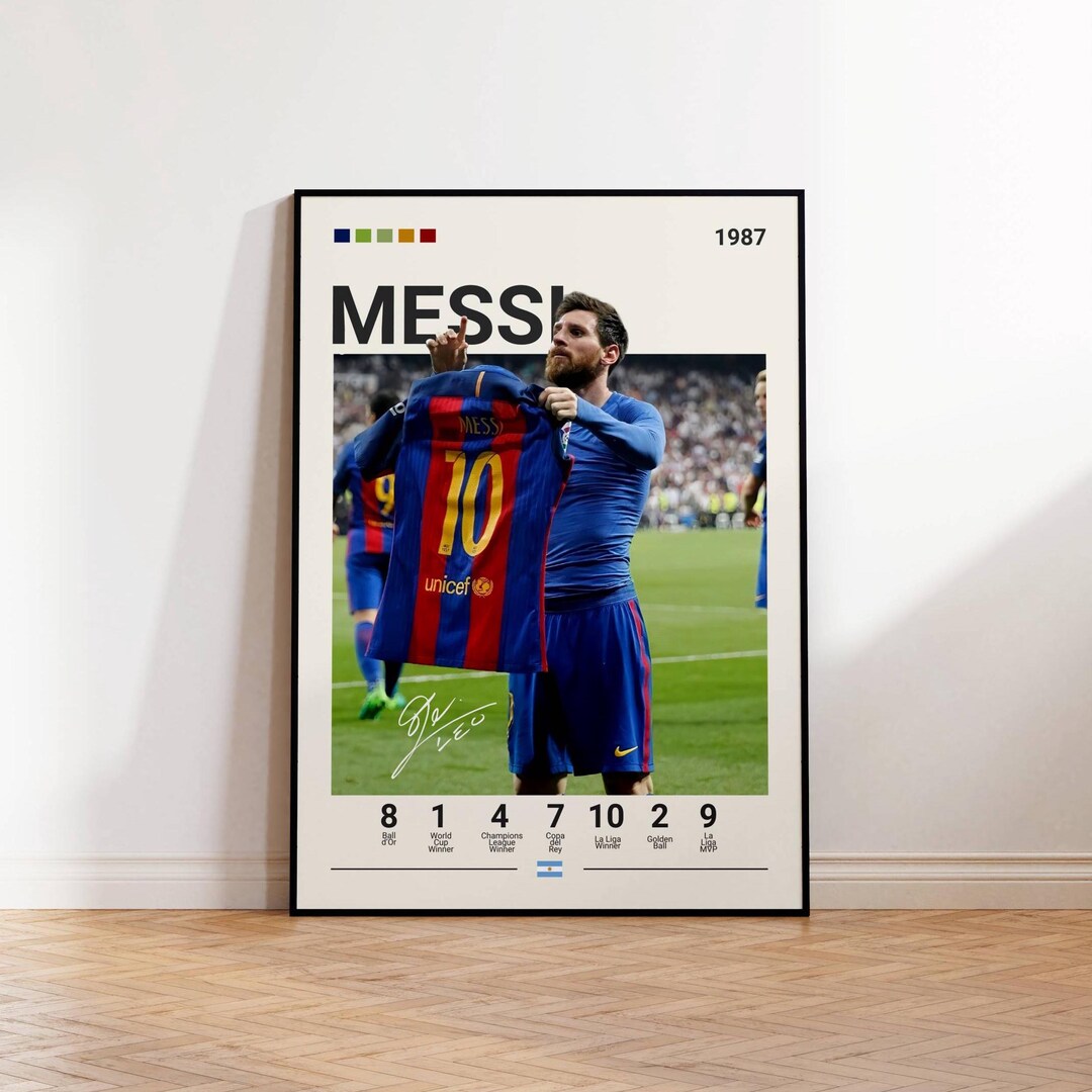 Lionel Messi Poster, FC Barceloina Print, Messi Fan Gift, Soccer Gifts ...