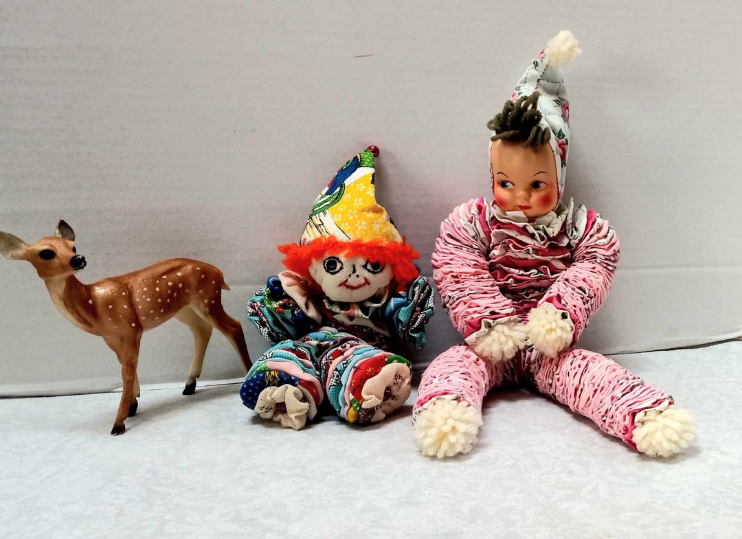 CHOICE Vintage Yo Yo Clown Dolls, Vintage Handmade Toy, Embroidery or ...
