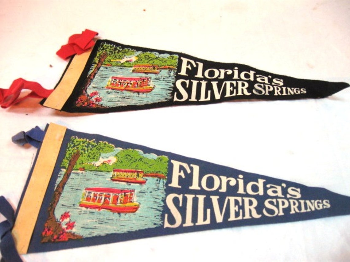 Large Vintage Pennant St Augustine Florida W/ Fountain of - Etsy