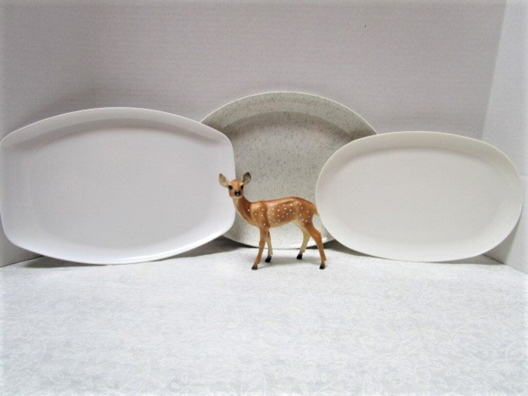 CHOICE Vintage Melmac / Melamine Oval Platter, White Boonton or ...