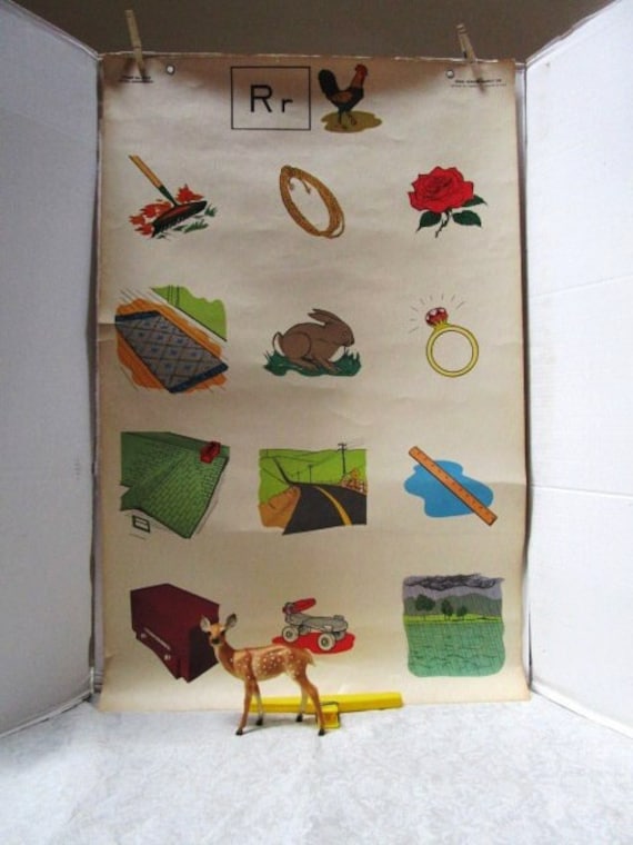 YOUR CHOICE Oversized Vintage Flip Chart Poster Letters G/H or - Etsy