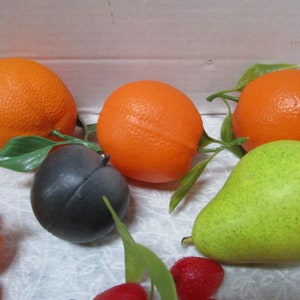 Vintage Lot Plastic Fruit, Some Flocked, for Craft Supply Re-purposing ...