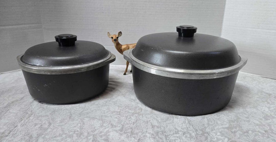 PAIR Vintage Club Aluminum Cookware W/ Original Lids: Dutch Oven ...