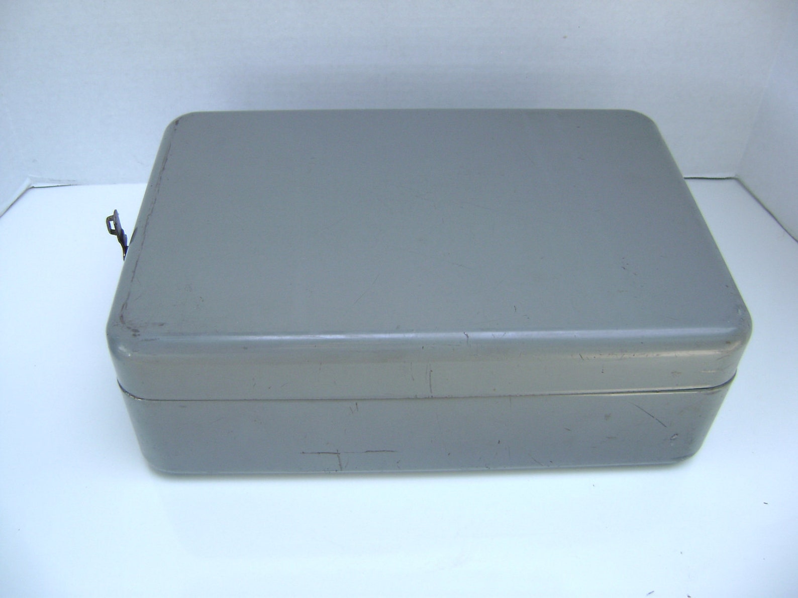 Vintage Steel Lock Box, Industrial Storage, Grey, Repurpose Storage ...
