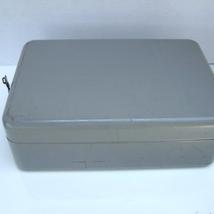 Vintage Steel Lock Box, Industrial Storage, Grey, Repurpose Storage ...