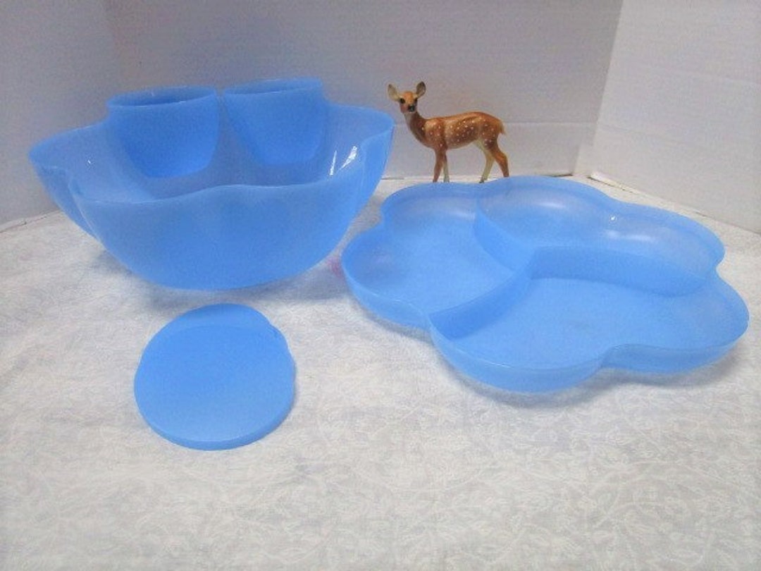 CHOICE COLOR: Tupperware Acrylic Salad Bar Chip Dip, Complete 6 Piece ...
