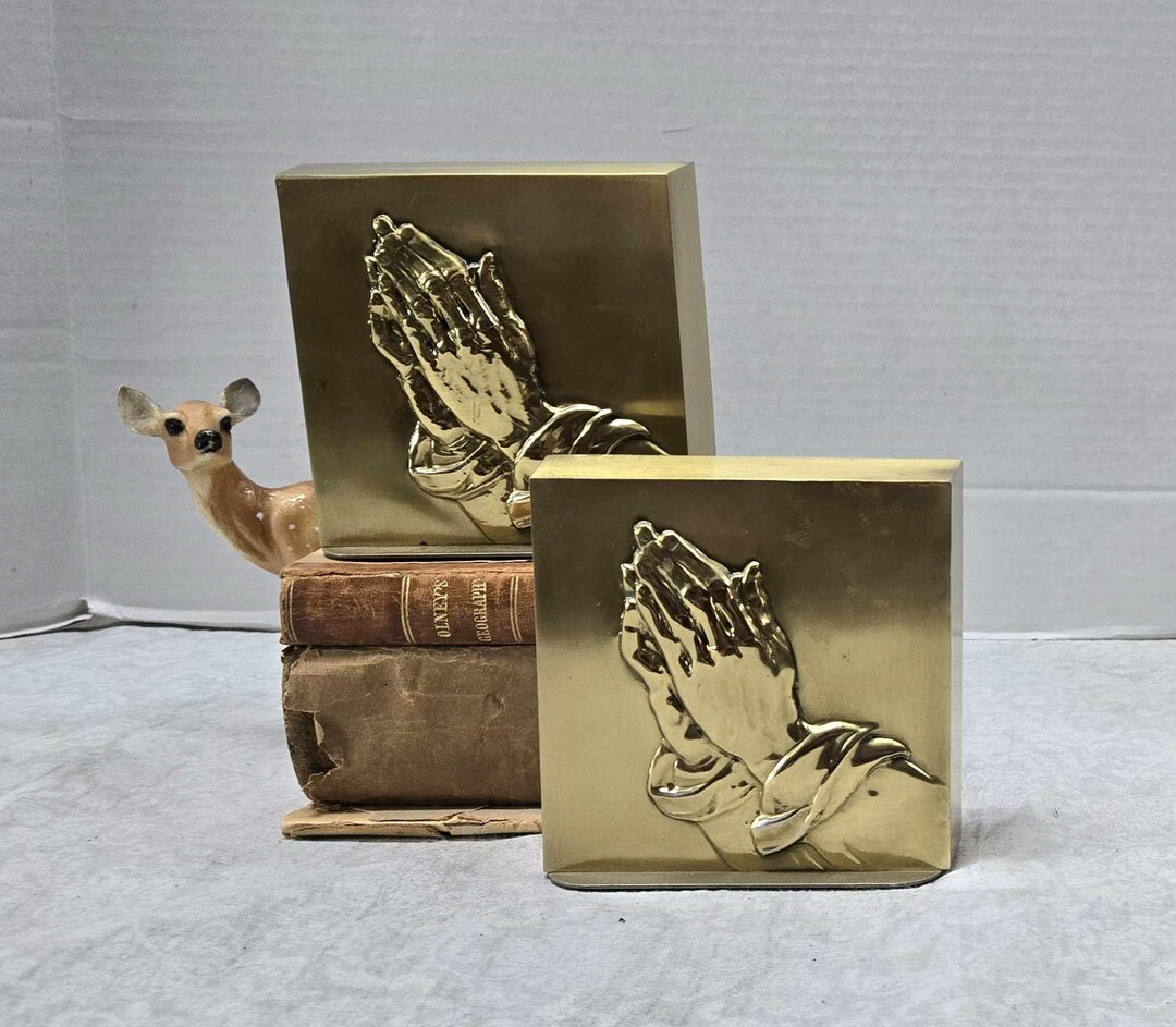 Vintage Brass Praying Hands Bookends: Church Library Decor - Etsy