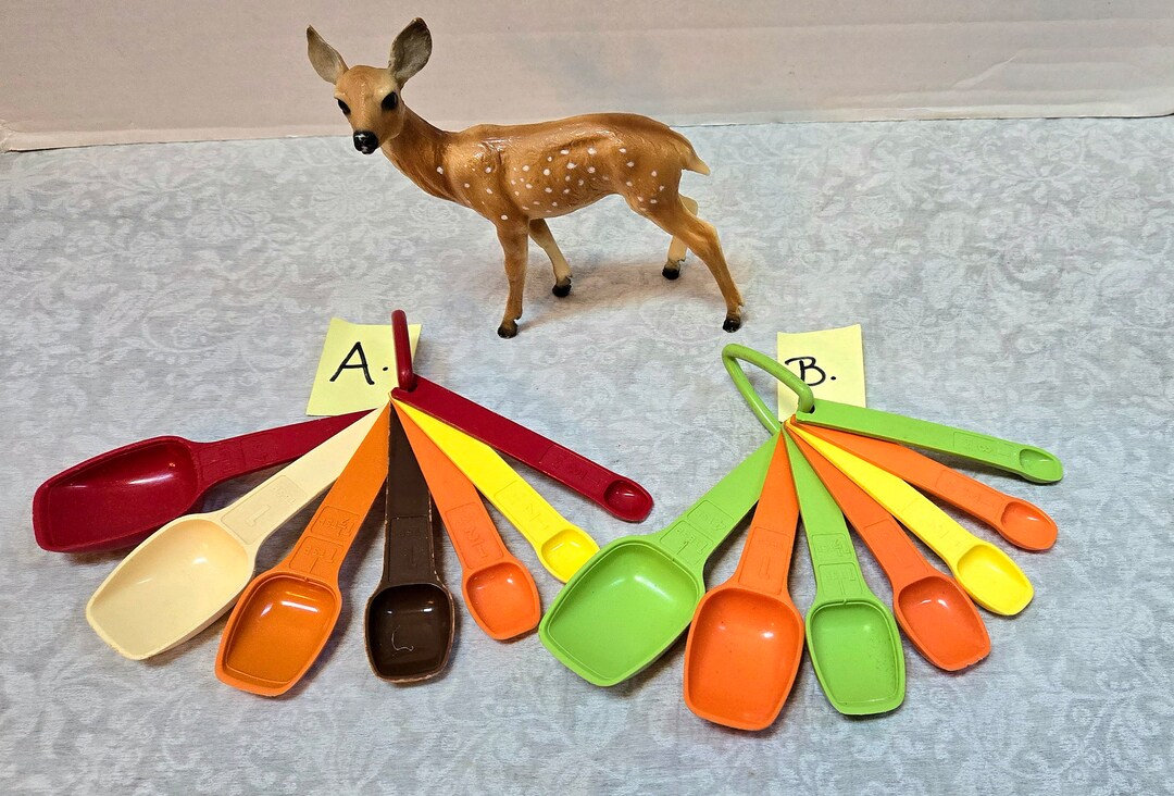 CHOICE Tupperware Measuring Spoon Set 8 Pc COMPLETE W/ Ring, Mixed ...