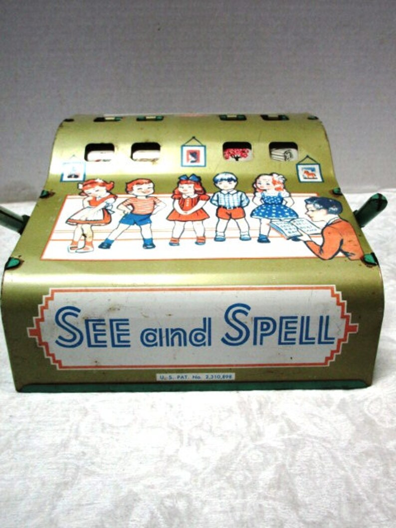 Vintage Toy See and Spell Educational Metal Mechanical Toy by - Etsy