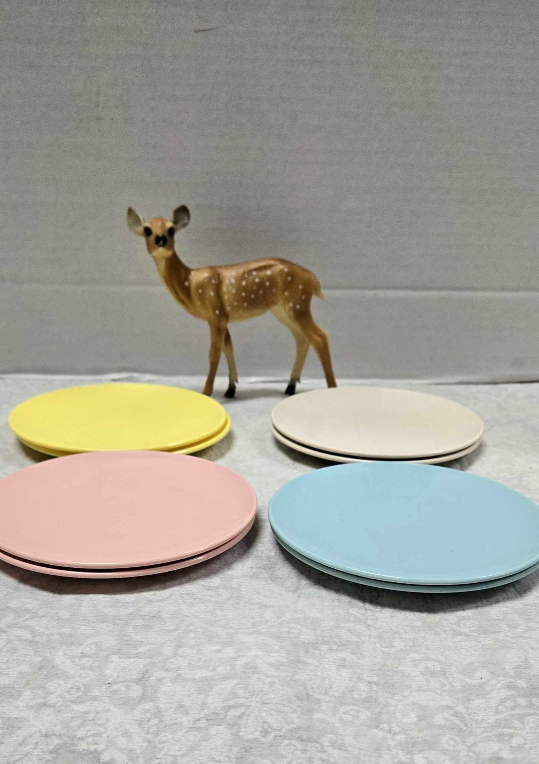 Mixed Lot of 8 Solid Pastel Side Plates, Raymac by Royalon Melmac ...