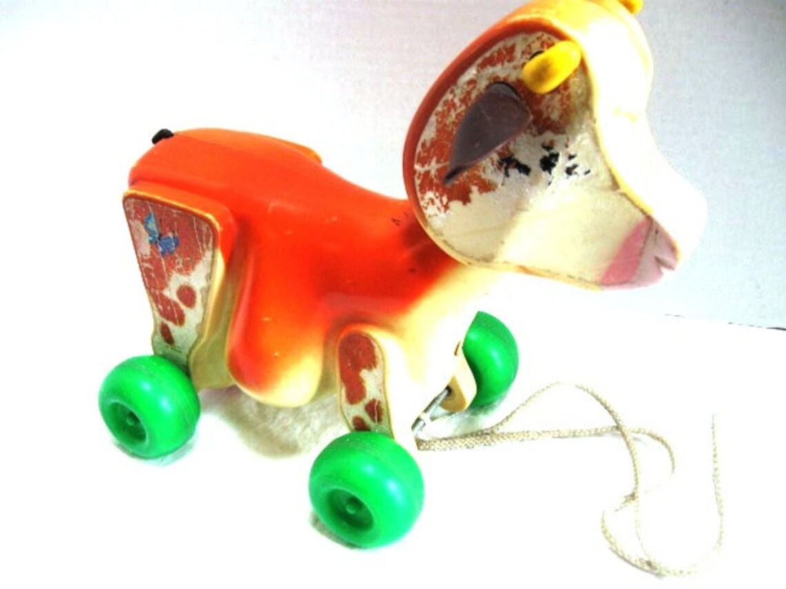 Vintage Cow Pull Toy, Fisher Price Molly Moo Cow, 1970's, Classic ...