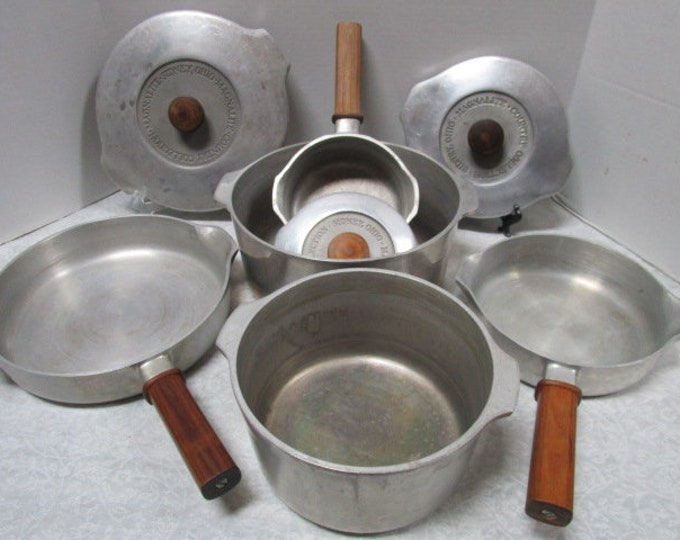 8 Piece Vintage Sidney Ohio Magnalite Country Collection Cookware Set ...