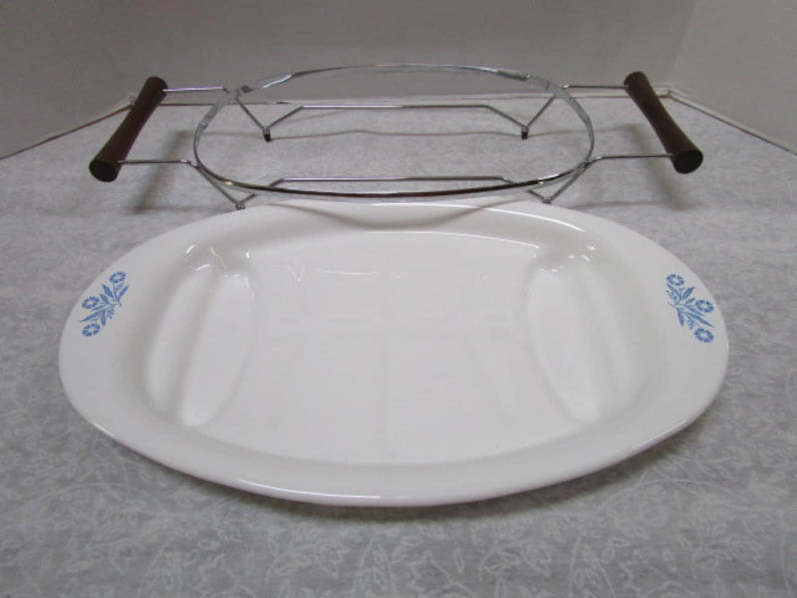Rare Vintage Corning Ware Platter W/ Cradle Large Open - Etsy