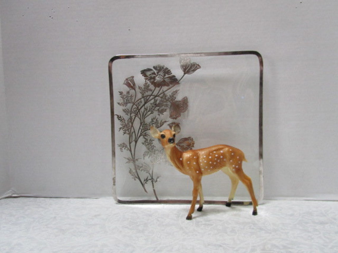 Vintage Plate Sterling Silver Overlay Crystal Flanders - Etsy