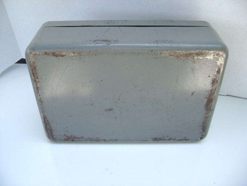 Vintage Steel Lock Box, Industrial Storage, Grey, Repurpose Storage ...