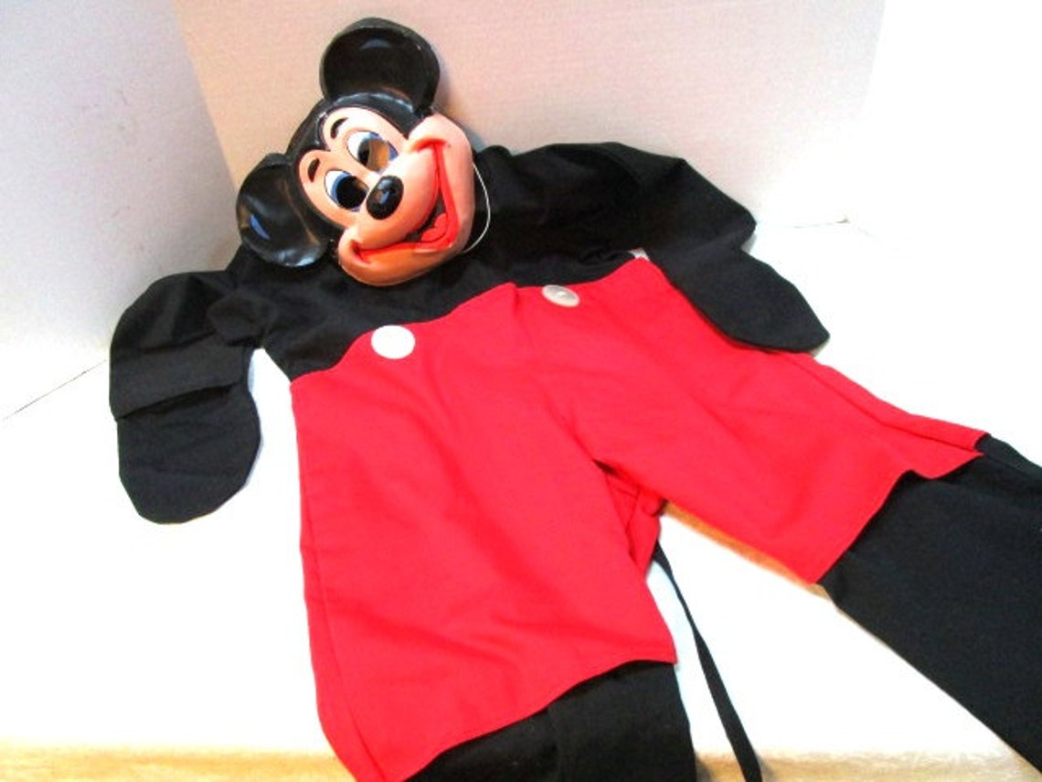 RARE Vintage Mickey Mouse Halloween Costume Mask and Jumper - Etsy