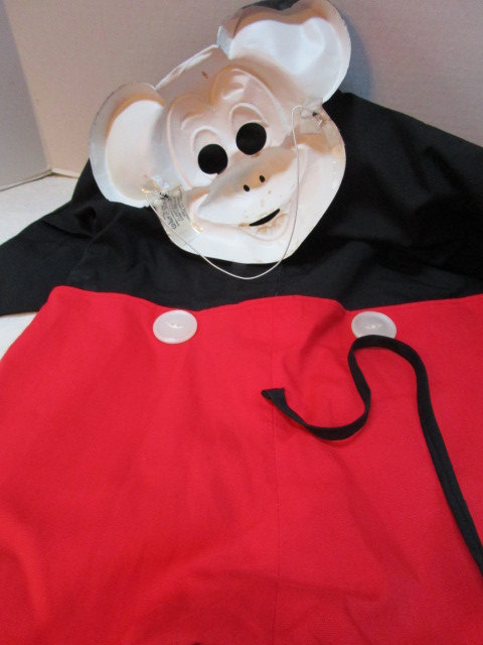 RARE Vintage Mickey Mouse Halloween Costume Mask and Jumper - Etsy