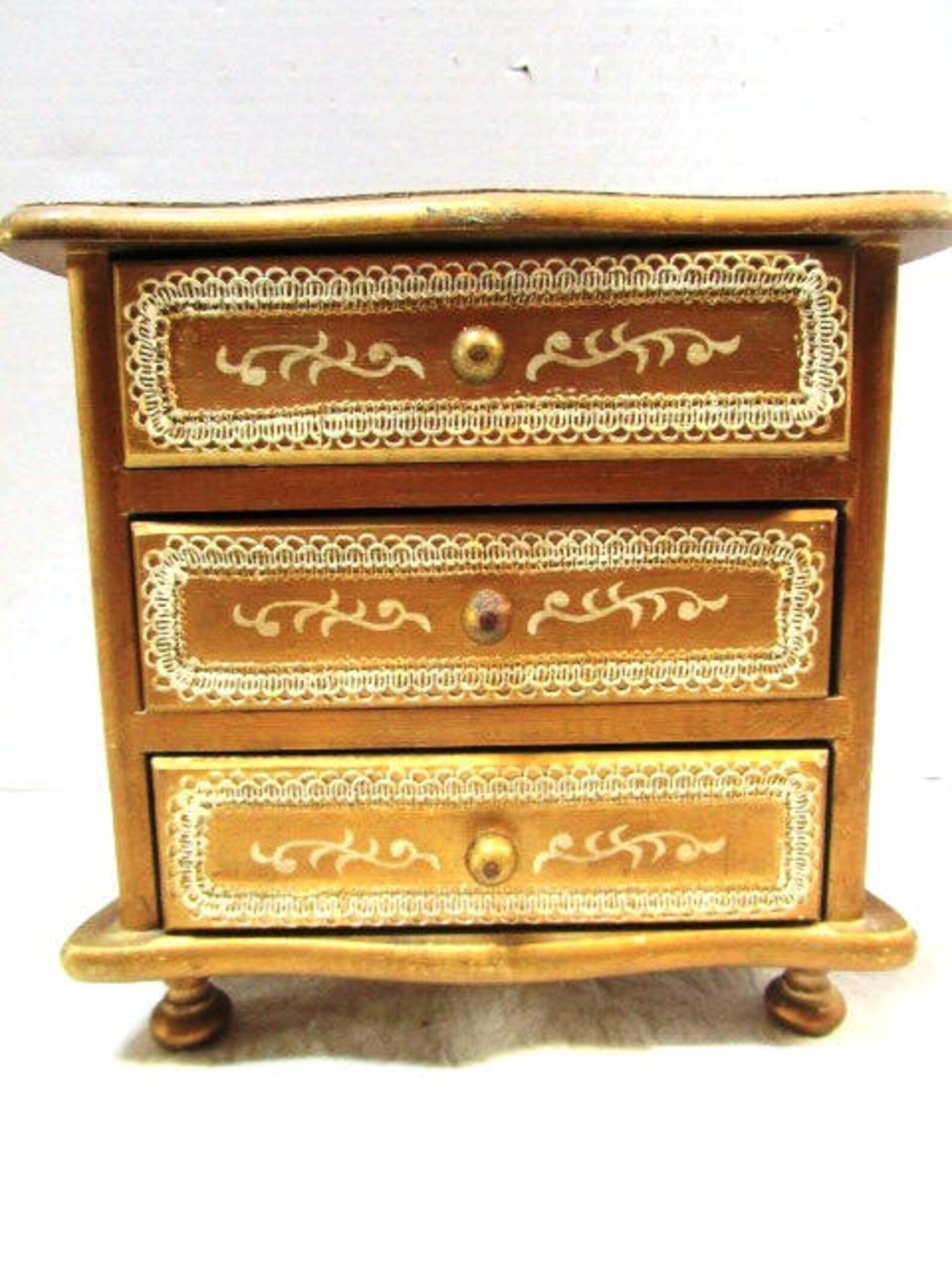 Vintage Florentine Music Box Deluxe Jewelry Chest W/ Hand - Etsy