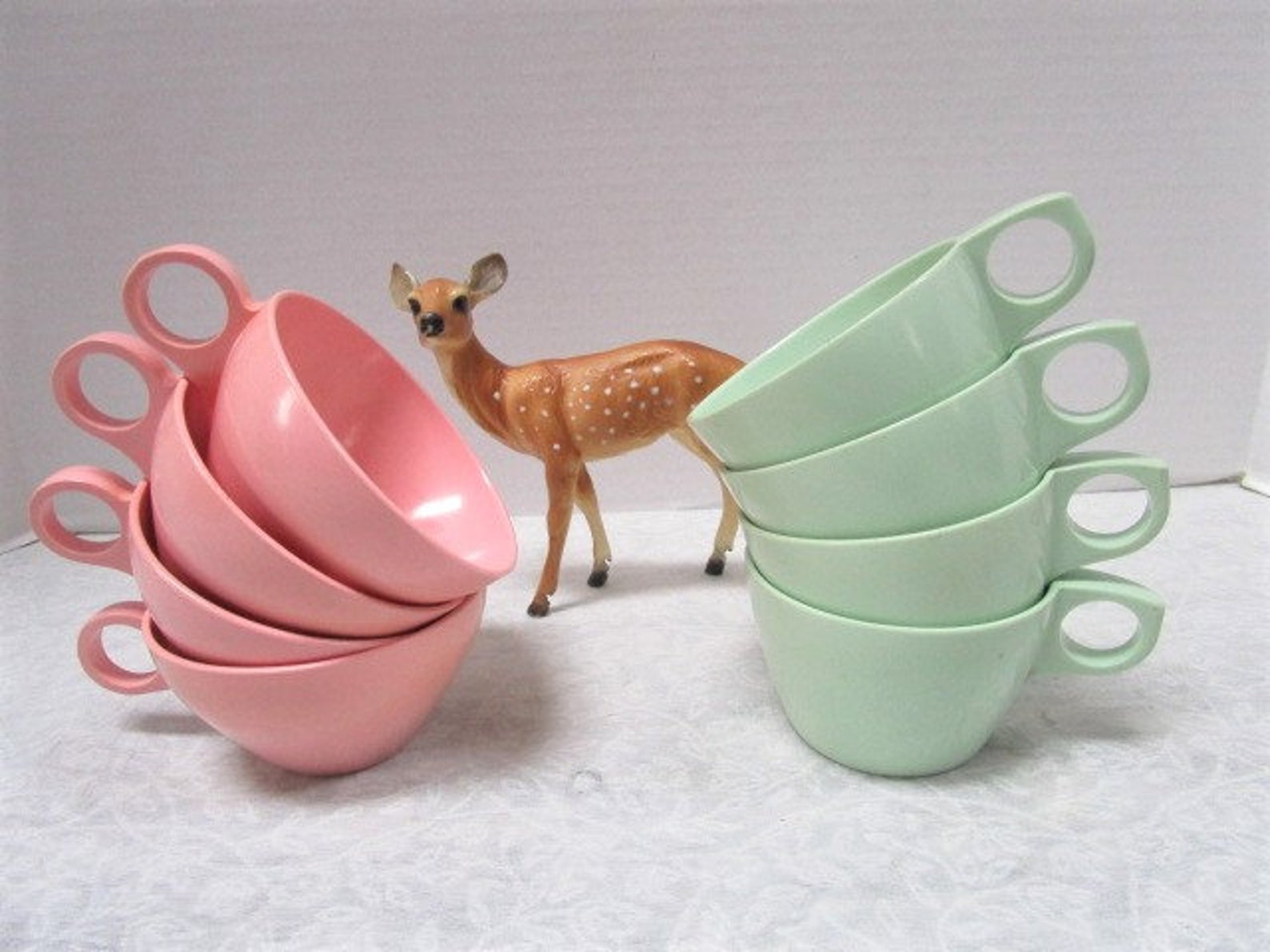 Vintage Pastel Melmac Cups (set of 4): Retro Kitchenware - Etsy