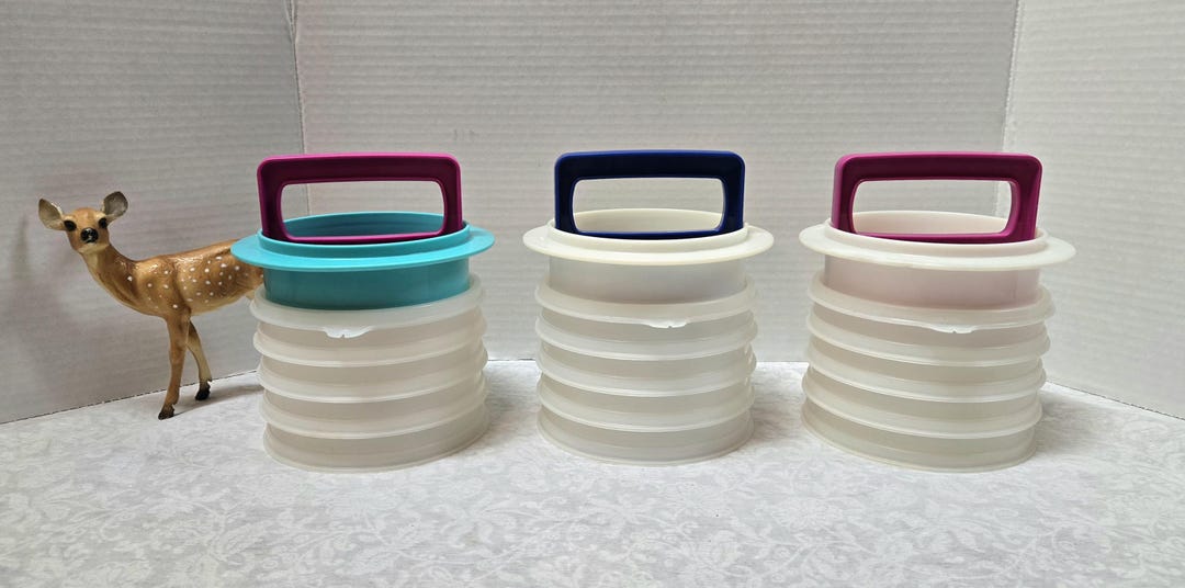CHOICE Vintage Tupperware Burger Press Set: 1/3 Pound Freezer Keepers ...