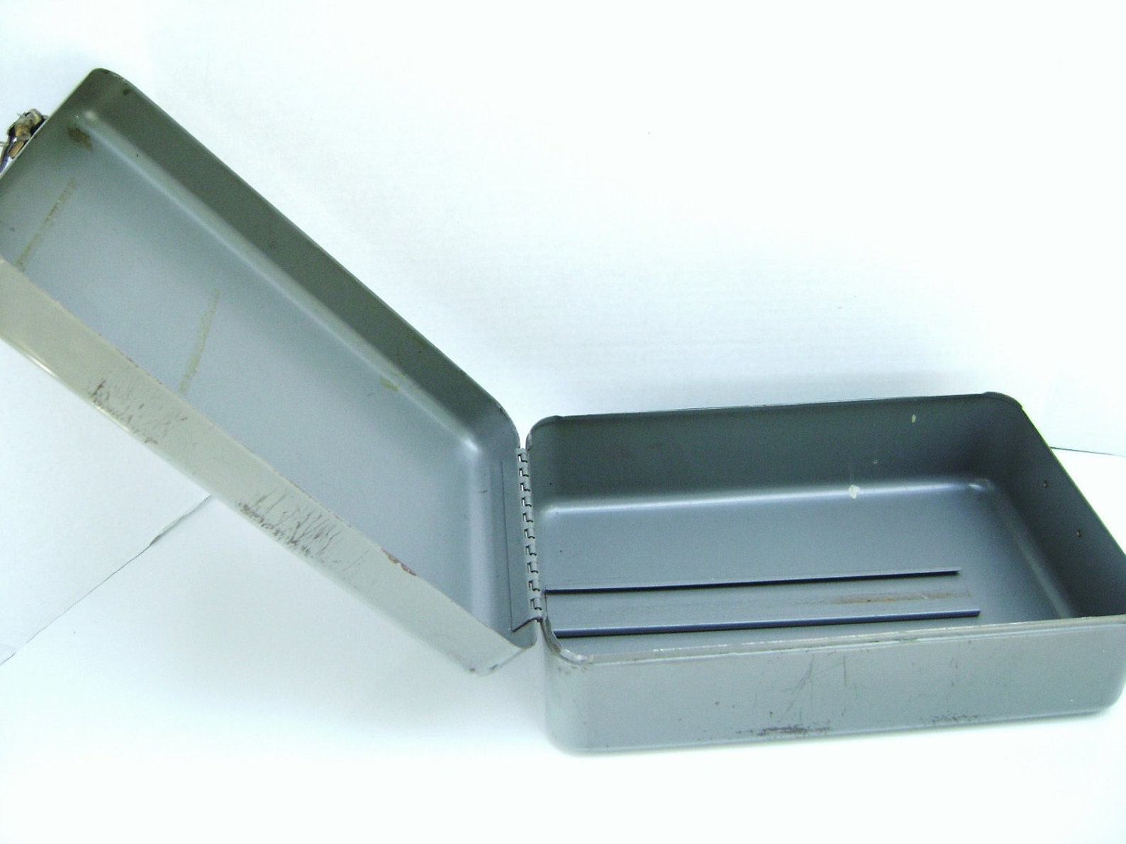 Vintage Steel Lock Box, Industrial Storage, Grey, Repurpose Storage ...