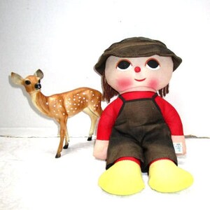 Vintage Raggedy Andy Handmade Doll Red White Blue Gingham | Etsy