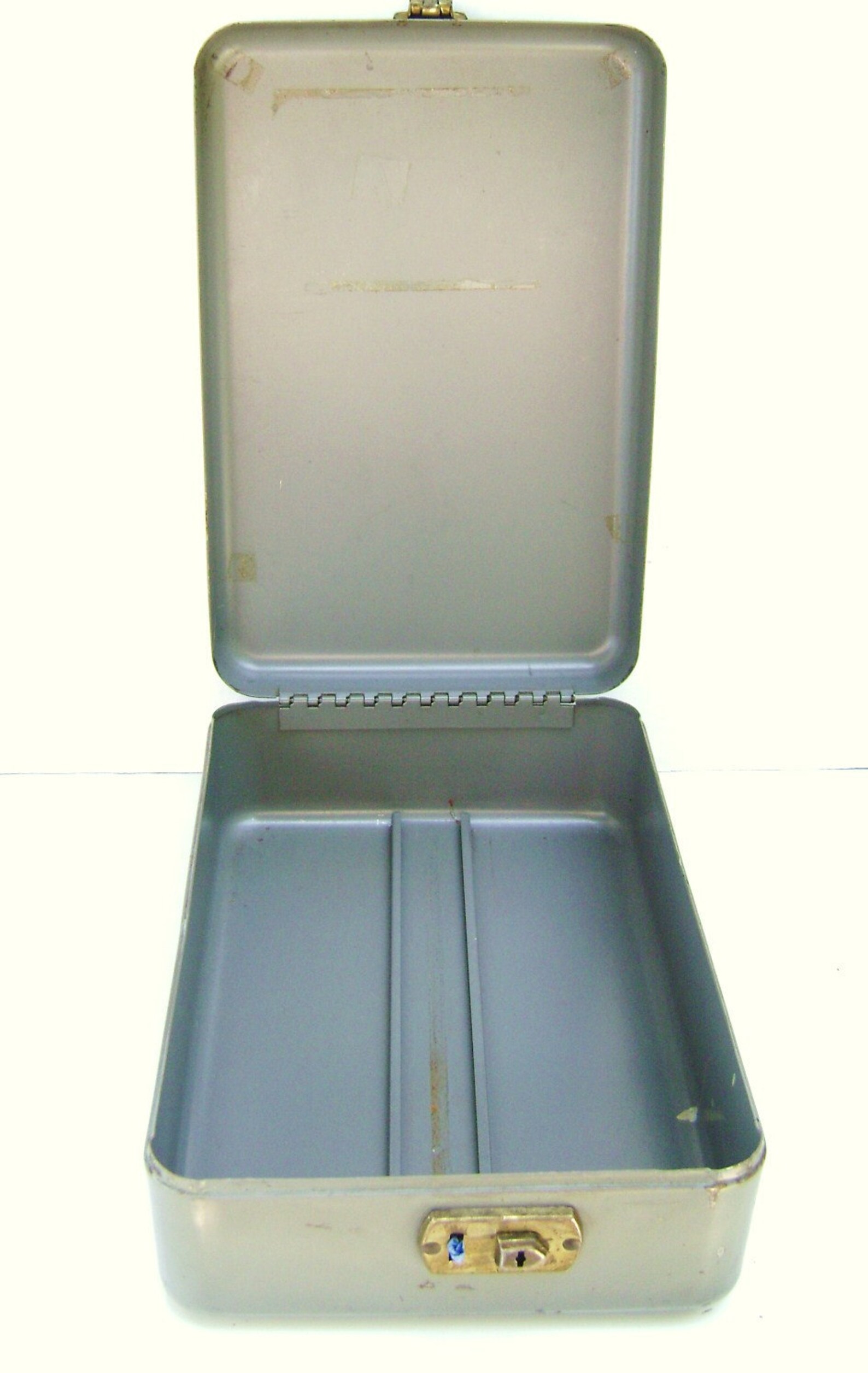 Vintage Steel Lock Box, Industrial Storage, Grey, Repurpose Storage ...
