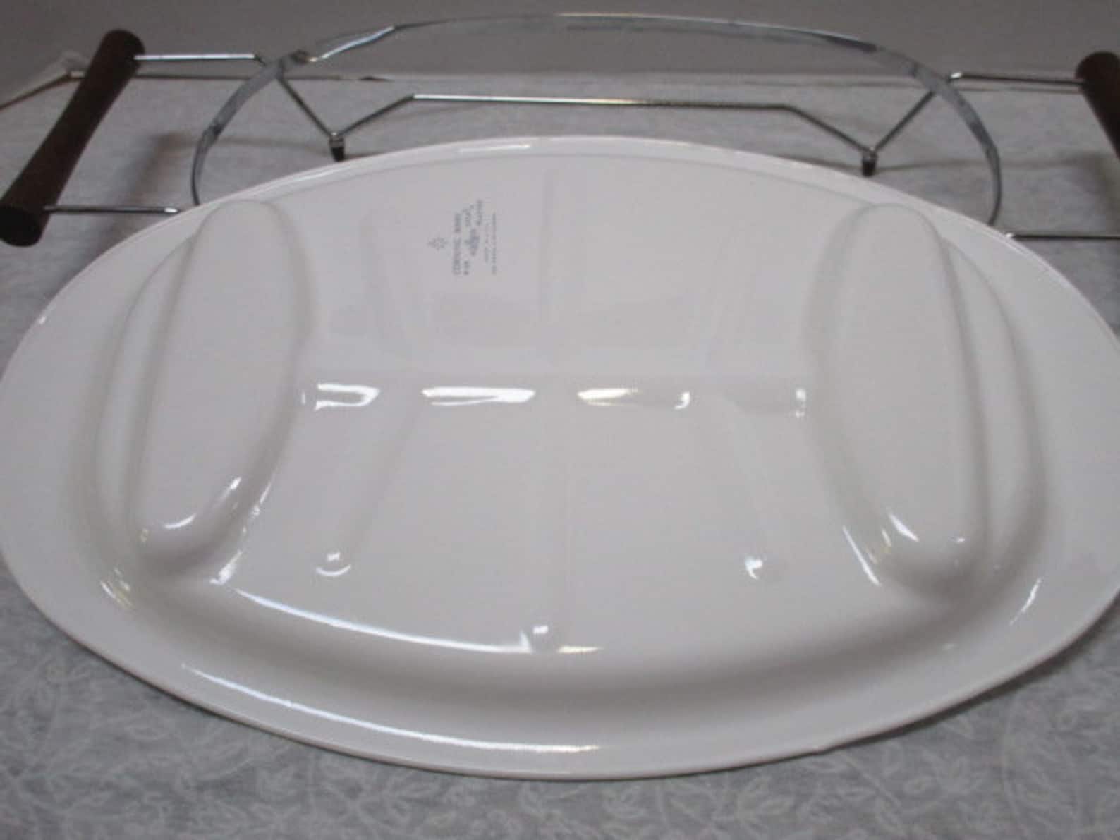 Rare Vintage Corning Ware Platter W/ Cradle Large Open - Etsy