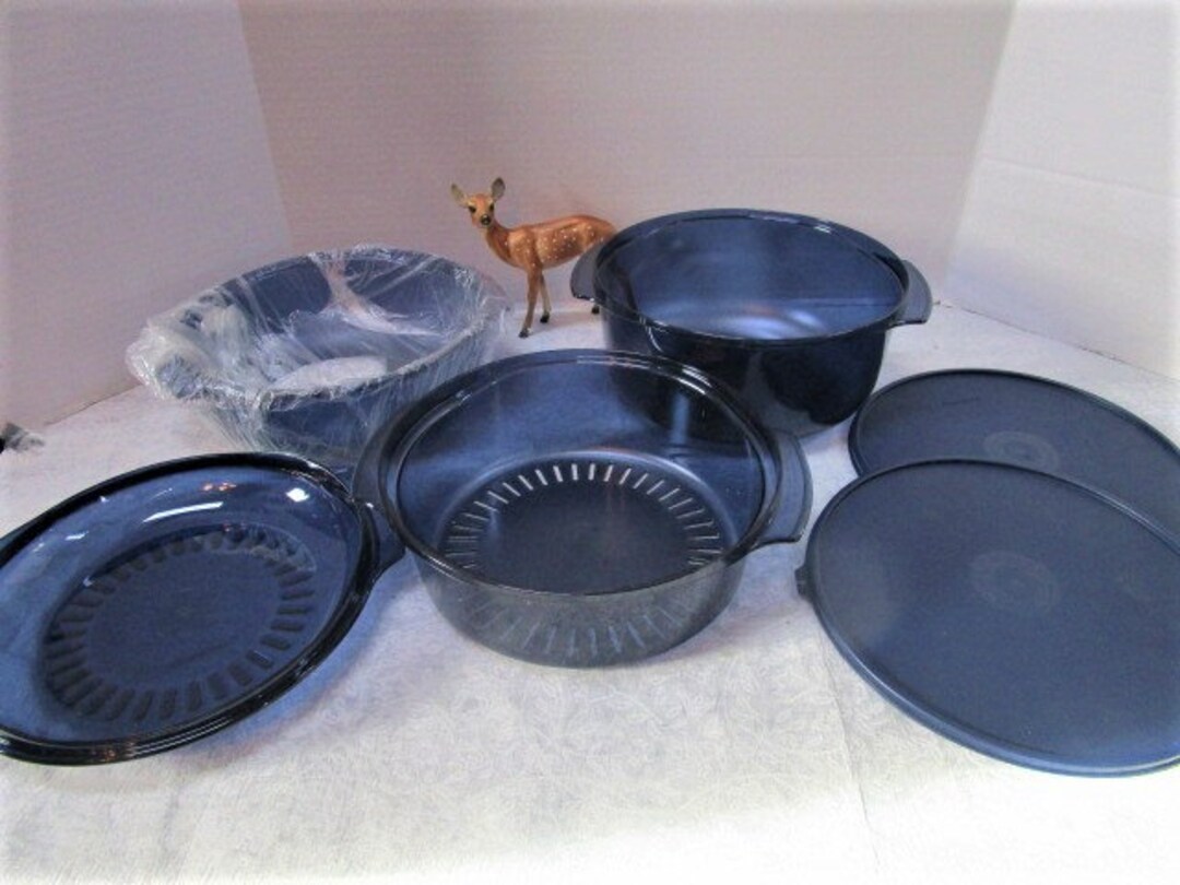 UNUSED 6 Piece Vintage Tupperware Stack Cooker Set, Sapphire Acrylic ...