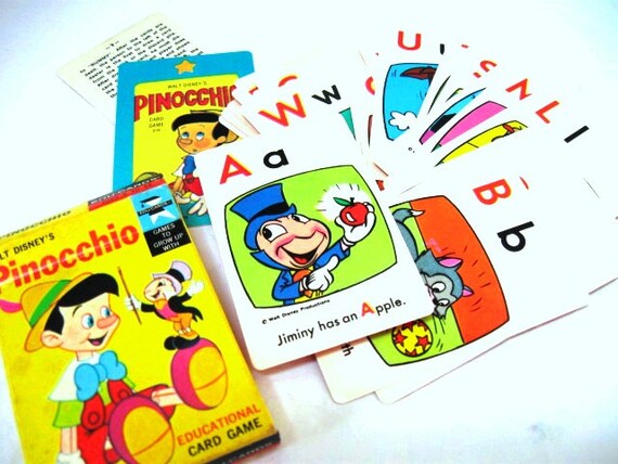 Vintage Pinocchio Card Game Walt Disney Productions | Etsy