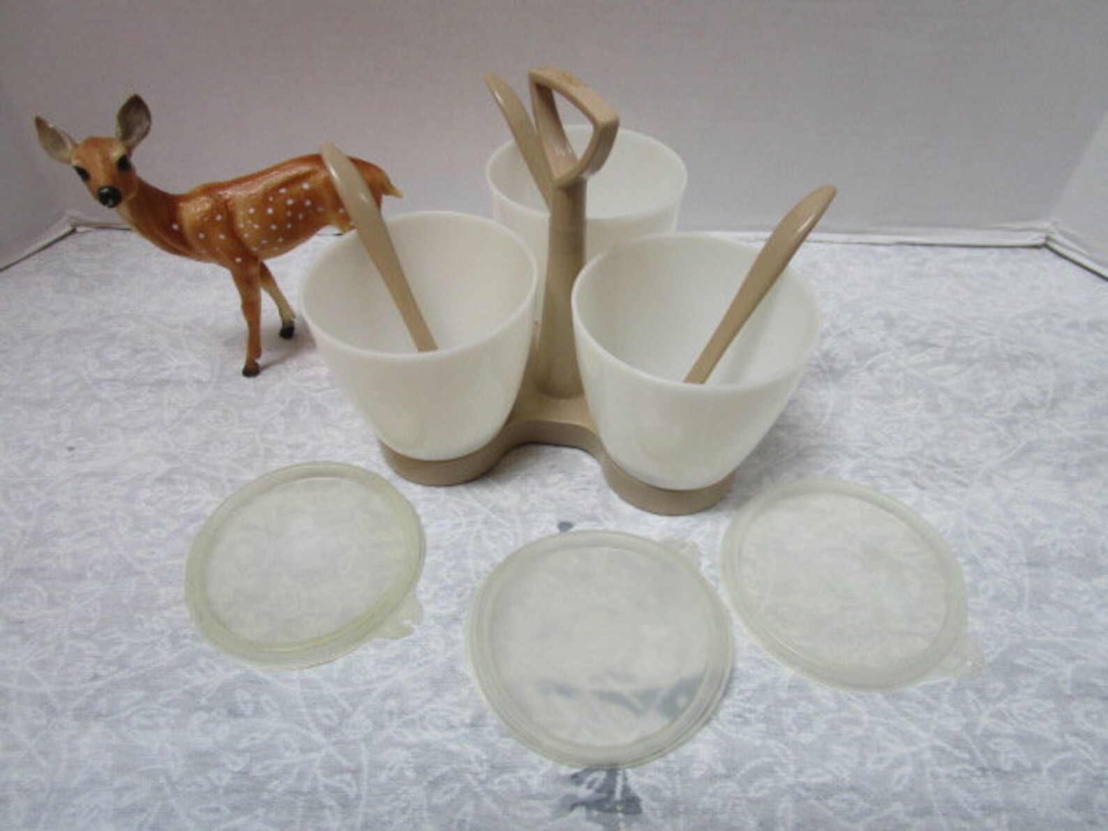 Vintage Tupperware Condiment Caddy Complete 10 Piece Set W Etsy